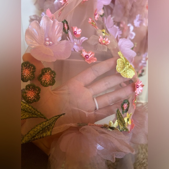 Marchesa | Dresses | Marchesa Notte Pink Floral Highly Detailed Dress ...
